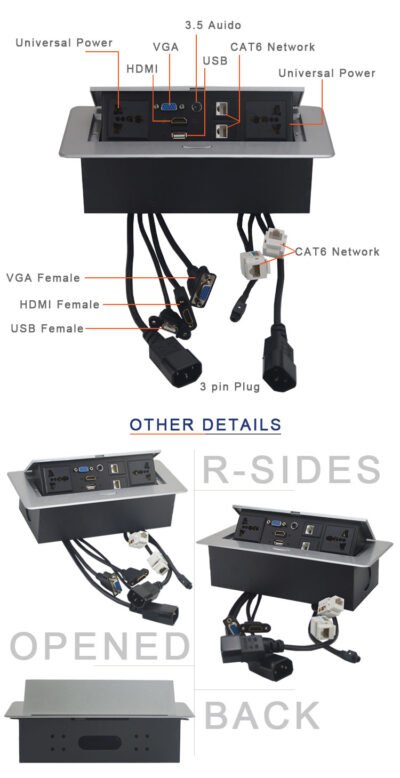 Table Top Pop up Box- Power and Multimedia- VGA-HDMI-USB | Best Prices ...