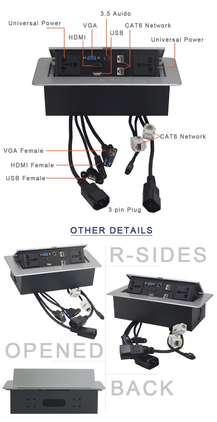 Table Top Pop up Box- Power and Multimedia- VGA-HDMI-USB | Best Prices ...