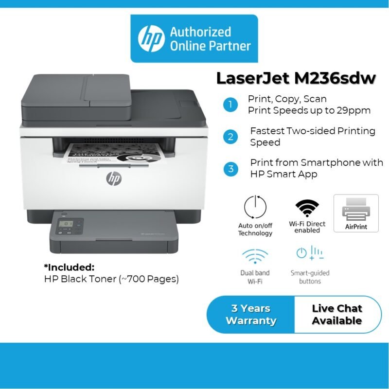 HP LaserJet MFP M236sdn Printer (9YG08A) All tech specs | TDK Solutions Ltd