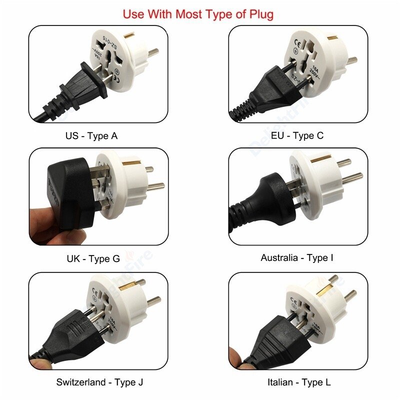 Universal International 250V 13A Travel Adapter With 3 Pin UK And 2 Pin ...